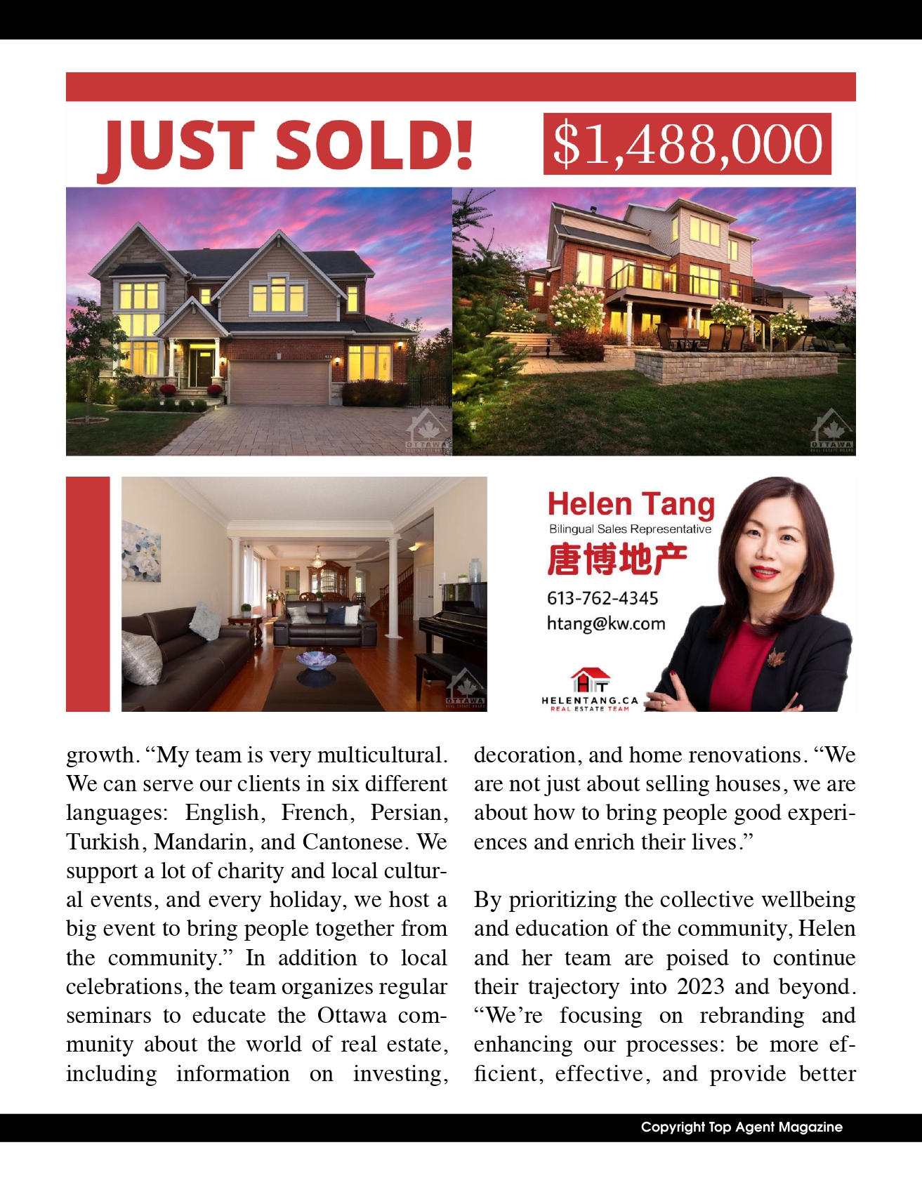 Awards and Recognition | Helen Tang Real Estate Team